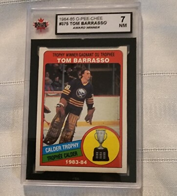 1984 O-Pee-Chee #375 Tom Barrasso Rookie Calder Trophy Buffalo Sabres ...