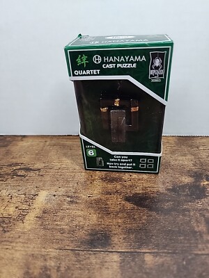 QUARTET Hanayama Cast Metal Brain Teaser Puzzle (Level 6) Puzzles | eBay
