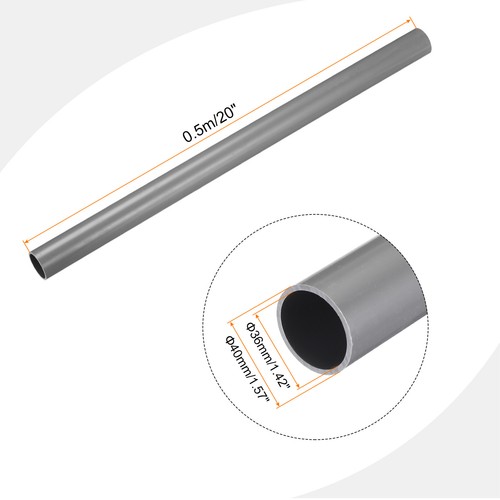 PVC Rigid Round Pipe 36mm ID 40mm OD 500mm Light Grey High Impact | eBay