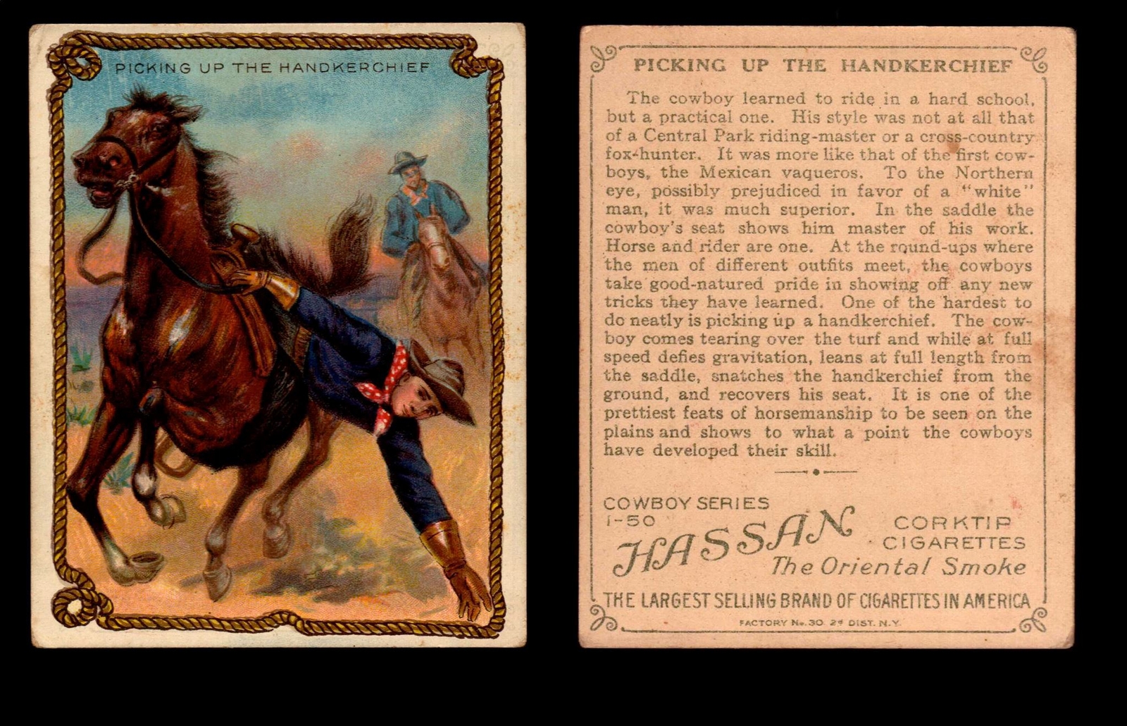 1909 T53 Hassan Cigarettes Cowboy Series #1-50 Trading Cards Singles | eBay