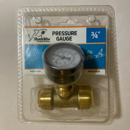SharkBite 3/4 Inch Pressure Gauge Tee Brass Plumbing Fitting 24438A | eBay