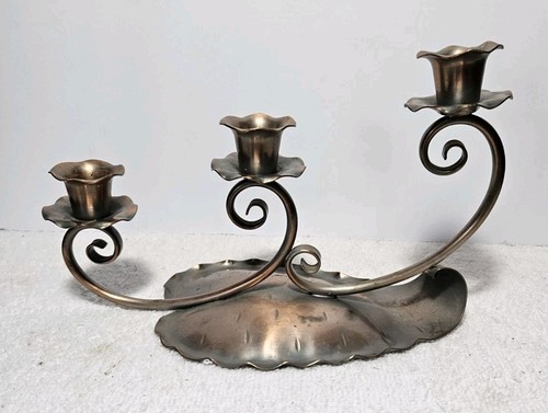 Vtg Gregorian Hand Hammered Copper Candlestick Holder Crown Numbered ...