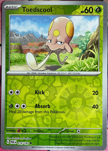 Toedscool Reverse Holo - 016/182 - Paradox Rift Pokemon 2023 | eBay