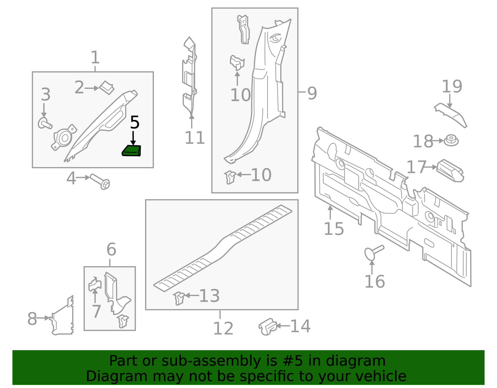 Ford OEM 15-16 F-150 Interior-winshield Pillar Trim Cap FL3Z1531458AC ...