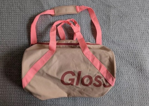 Glossier Duffle Bag Medium 20"x10"x10" Brown Pink Desert Rose Zip Strap ...