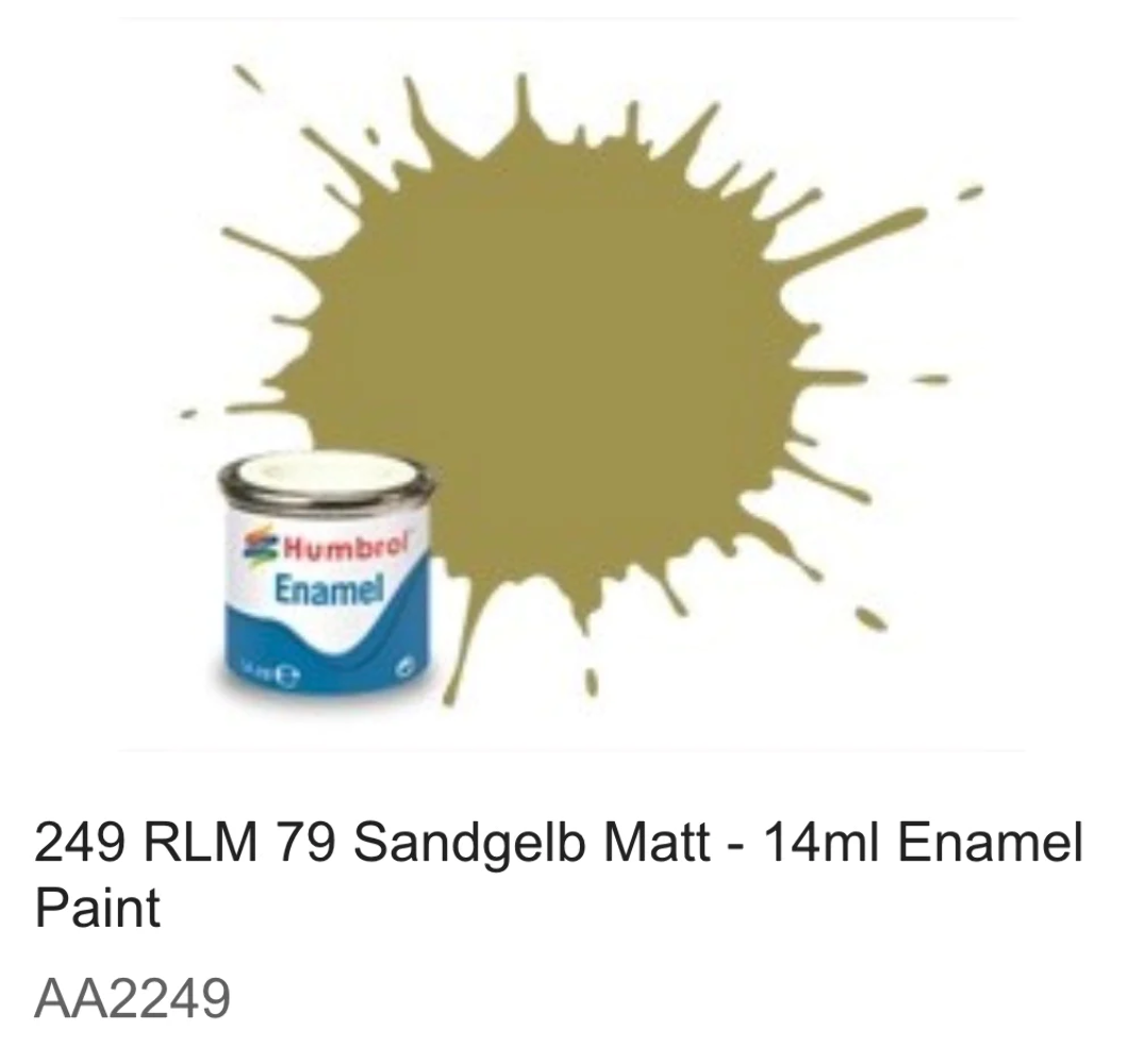 Humbrol+Enamel+14ml+%28249%29+RLM+79+Sandgelb+Matt+AA2249 for sale ...