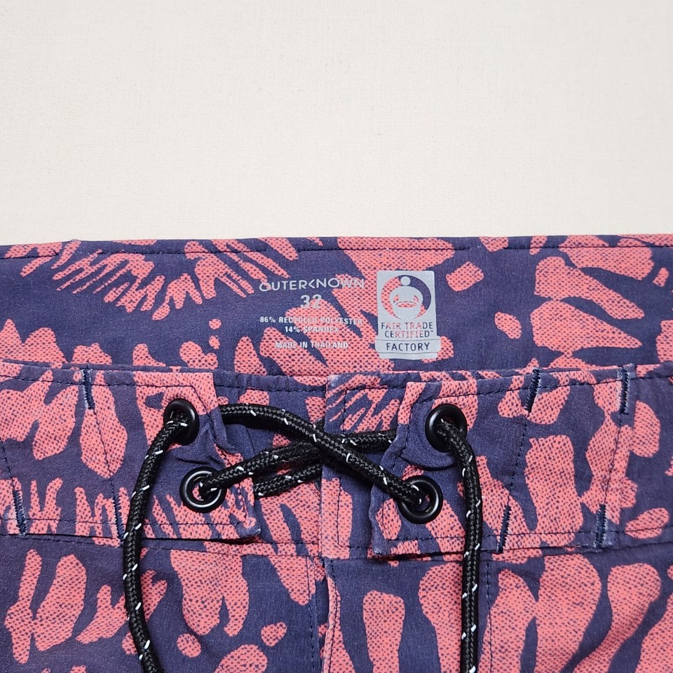 Outerknown Men’s Boardshorts Size 32 Swim Shorts Navy/Pale Red ...