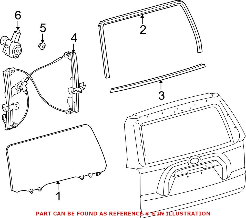 Genuine OEM Tailgate Window Motor for Toyota 8572035161 | eBay