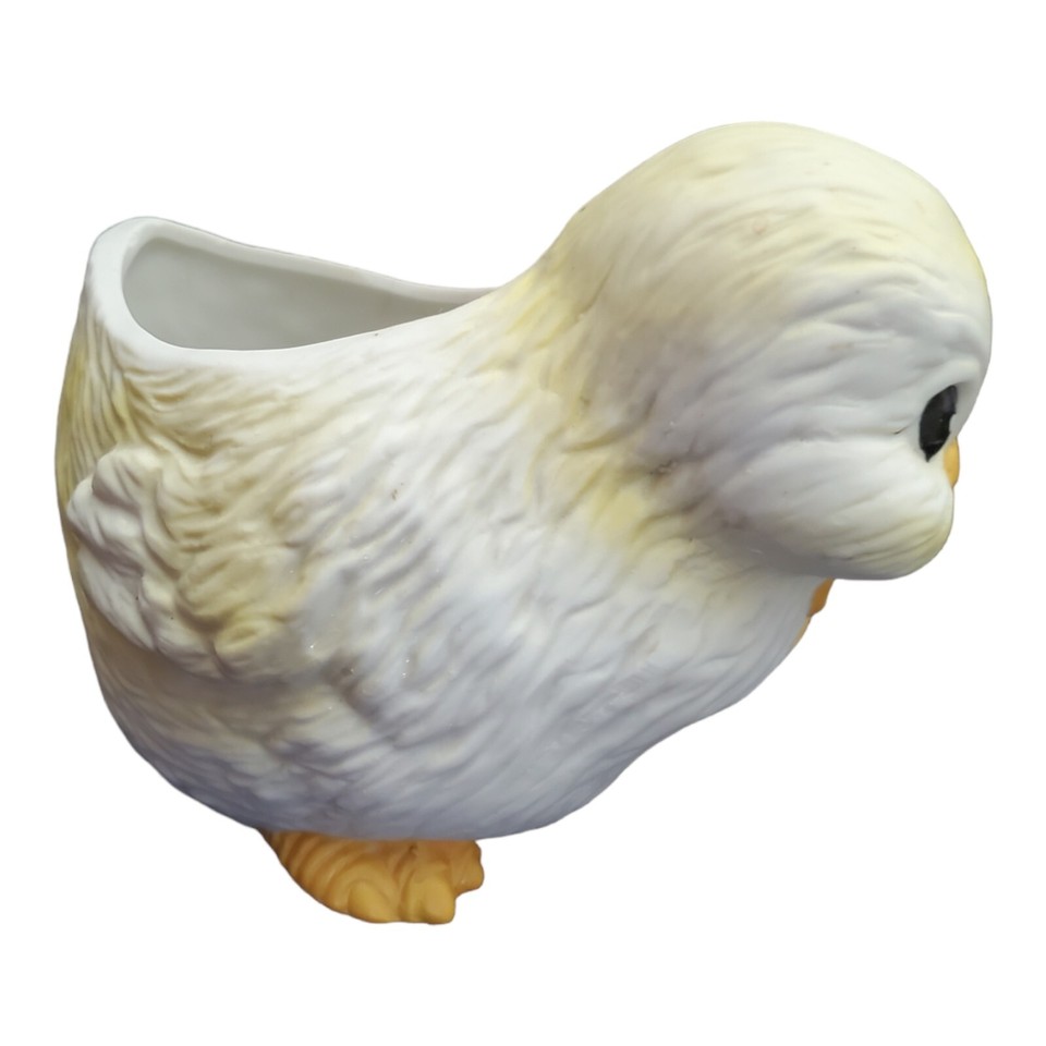 Vintage 1987 Baby Chick with Yellow Bow Planter CMC Inc Taiwan Easter 4 ...