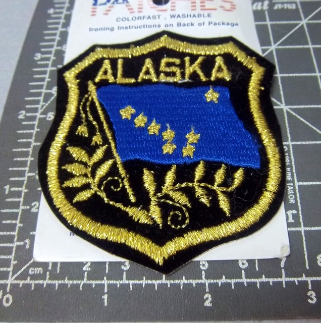 older style Alaska Flag Shield Style pocket / shoulder Embroidered ...