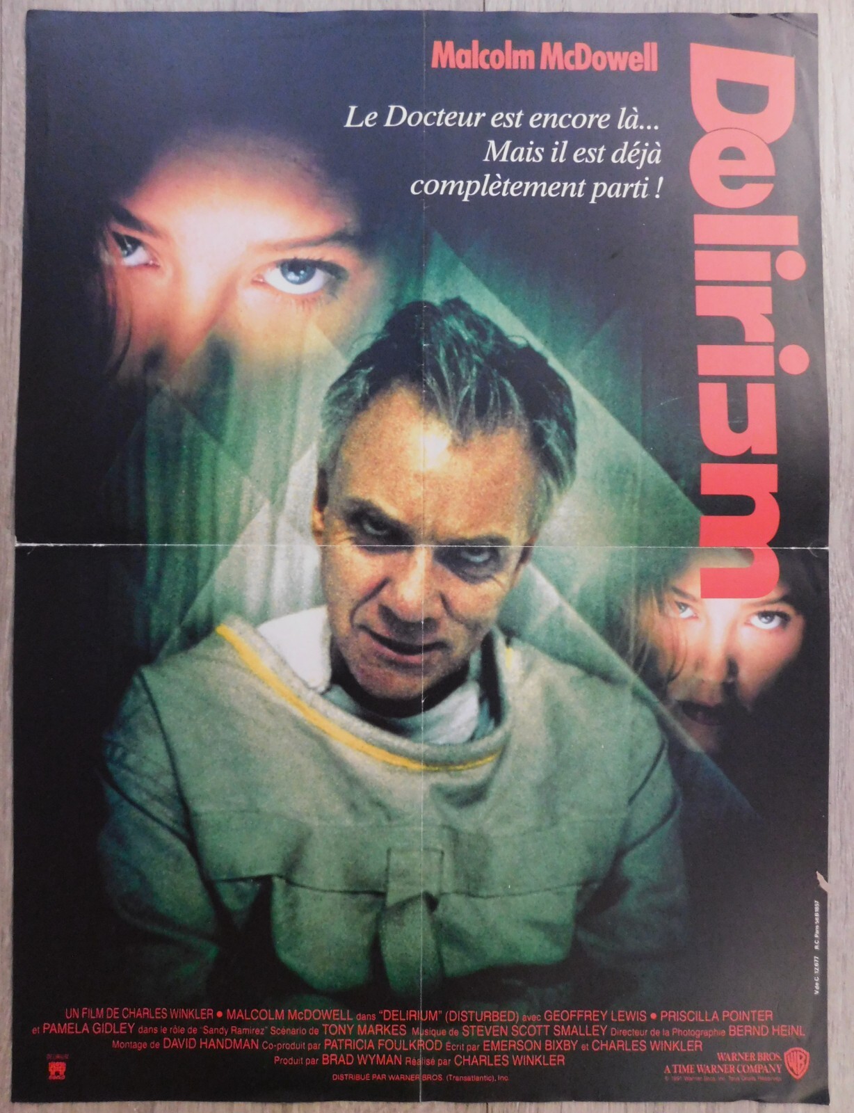 Disturbed French Movie Poster Original 15"23 1990 Malcolm McDowell ...