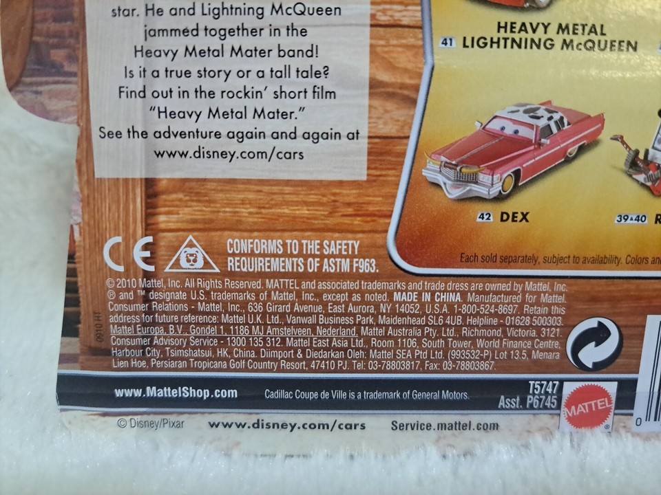 Disney Pixar Cars Toon RODNEY THE ROCKER #43 Heavy Metal Mater Rare NEW ...