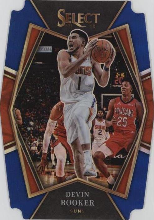 2021-22 Panini Select - Premier Level Devin Booker #158 Blue Prizm Die ...