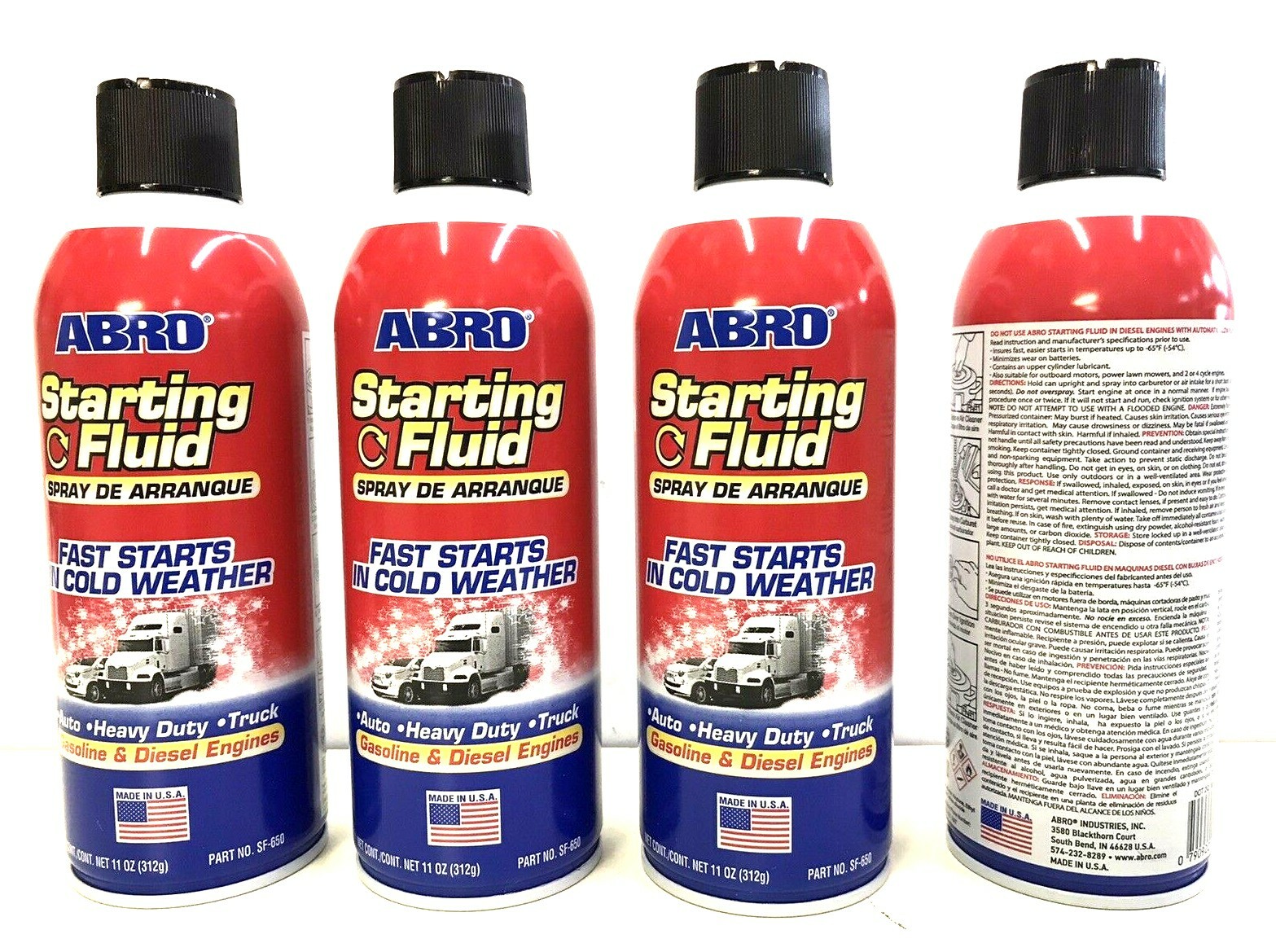 4x Abro Starting Fluid Cold Easy Start For Petrol Diesel Engines Top Quality USA | eBay UK