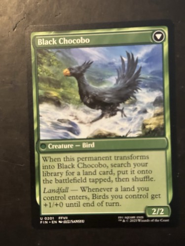 Magic The Gathering MTG Final Fantasy Texture Black Chocobo Side Quest ...