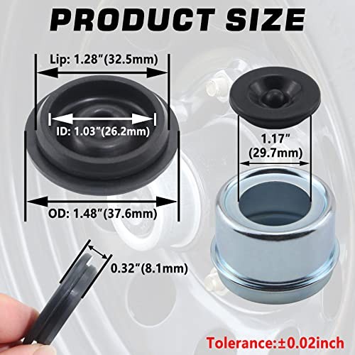 20pcs Trailer Hub Rubber Grease Plugs for Trailer Spindle Axle Dust Cap ...