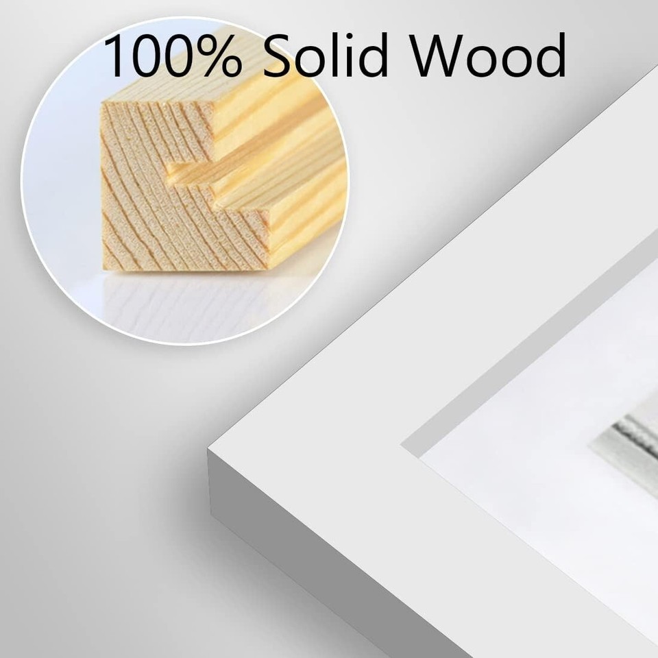 3 Pack White solid wood 12x16 Frame Display 11x13 with Mat or 12x16 ...