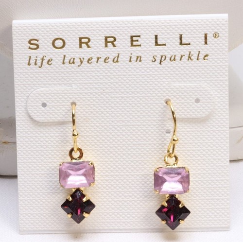 Sorrelli Papaver Dangle Crystal Earrings Gold Tone Royal Plum $80 New ...