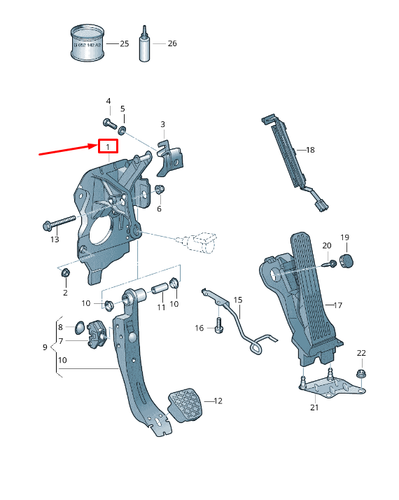 New VW GOLF VI 5K MK6 Brake Pedal Bracket RHD 1K2721117G | eBay
