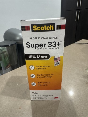 (10 PACK) 3M Scotch Super 33+ Electrical Tape - 1 in x 36 yd (108 ft ...
