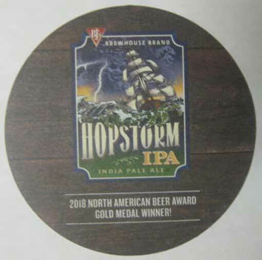 HOPSTORM IPA INDIA PALE ALE Beer COASTER Mat BJ's Brewhouse Brea ...