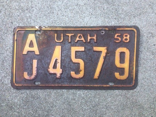 1958 - UTAH - LICENSE PLATE | eBay