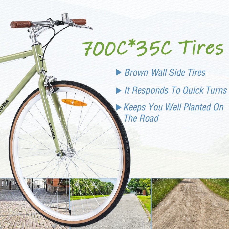 Single Speed City Bike Retro Style Bike 700x35C Vintage Bicycle,Steel ...
