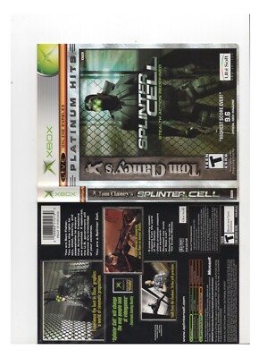 Splinter Cell Original Xbox ARTWORK ONLY NO TRACKING Authentic | eBay