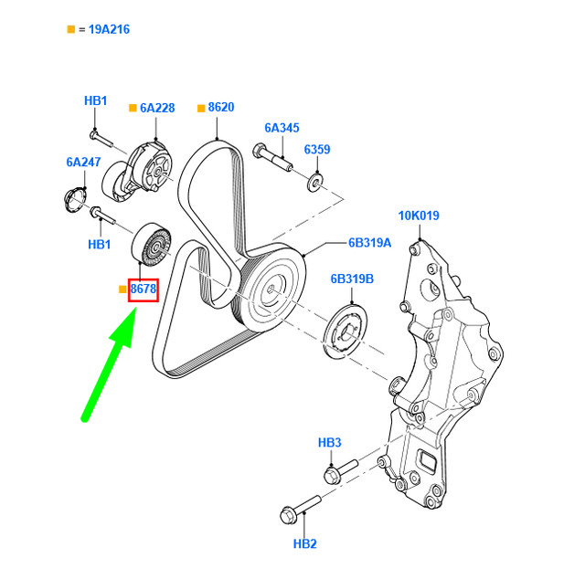FORD MONDEO MK4 DRIVE BELT IDLER PULLEY 1456983 6G9Q-19A216-AA ORIGINAL ...