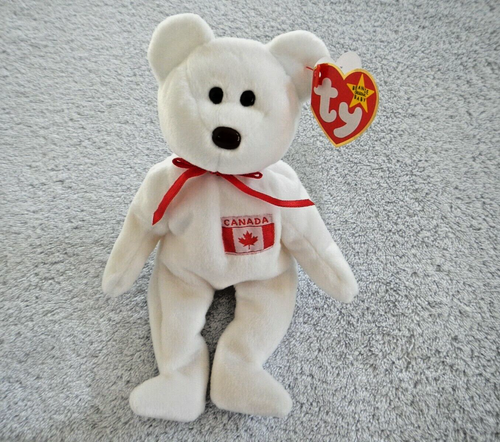 GORGEOUS WHITE BEAR - MAPLE - TY BEANIE BABY - CANADA EXCLUSIVE -JULY 1 ...