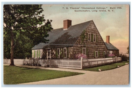 Long Island NY,T. G. Thomas Homestead Cottage Southampton Handcolored ...