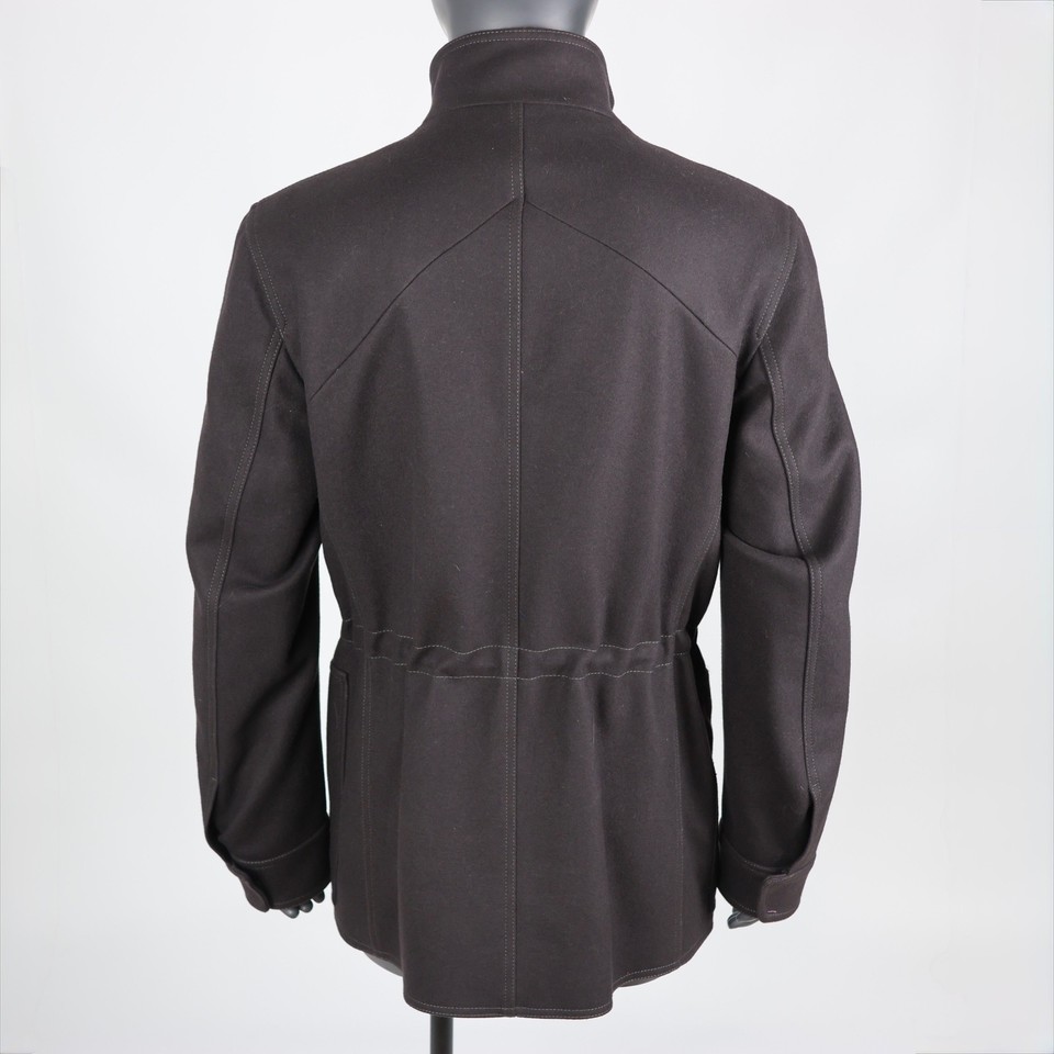 Z Zegna Field Jacket Coat Wool Men’s Dark Brown Made In Italy Size L | eBay