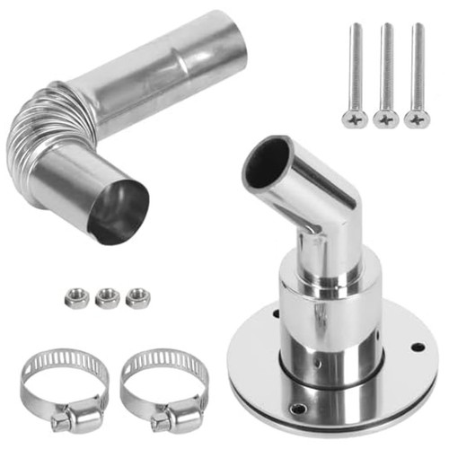24mm Exhaust Pipe Port Wall Flange with Elbow Connector for Diesel ...