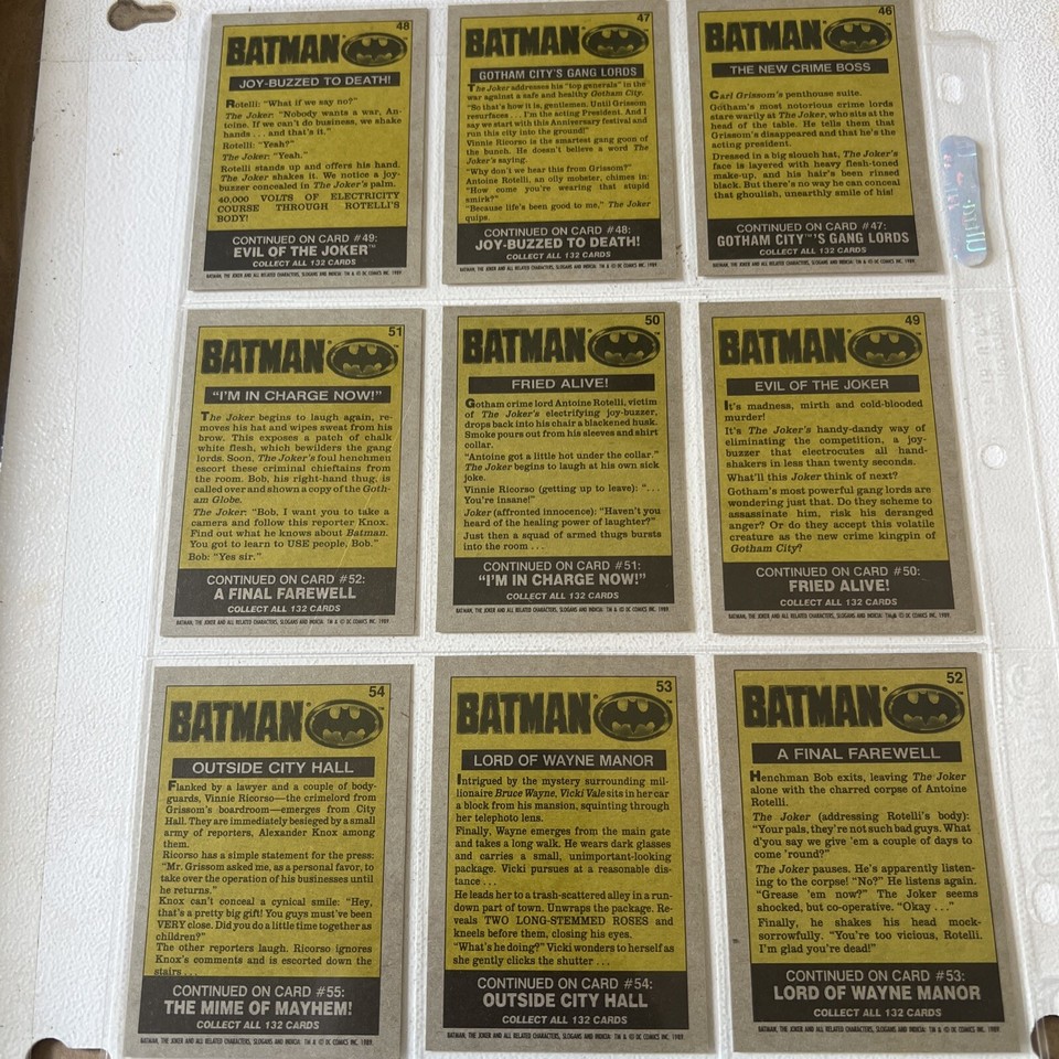 1989 Topps Batman Cards Lot Of 9 | eBay