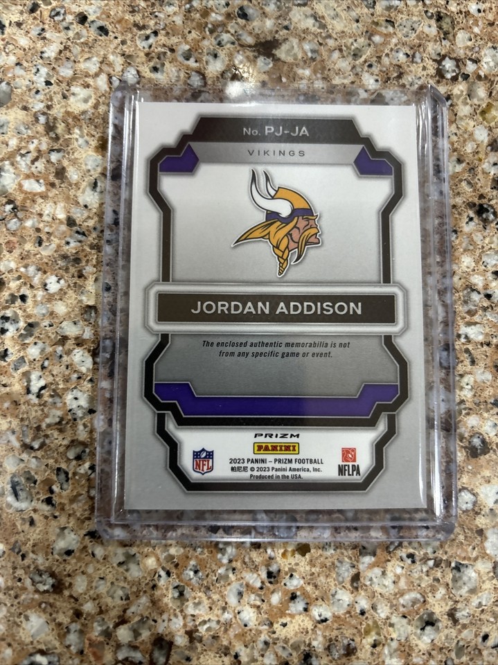 2023 Panini Prizm Jordan Addison Pink Premier Jerseys Patch Vikings RC ...