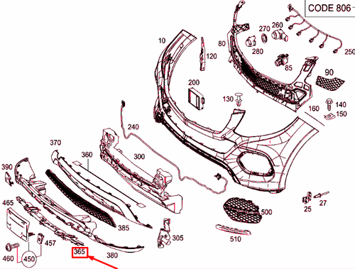 MERCEDES-BENZ GLE W166 Front Bumper Lower Support A1668850036 NEW ...