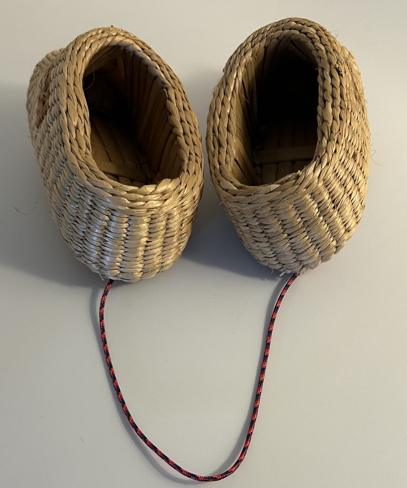 Vintage Woven Reed/Grass/Straw Childrens Clogs/Slippers/Shoes Hanging ...