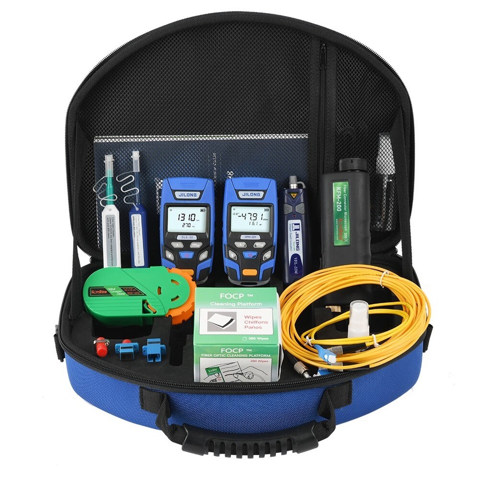 High End FTTH Optical Fiber Test Tool Kit Include OPM, OLS,VFL,Fiber ...