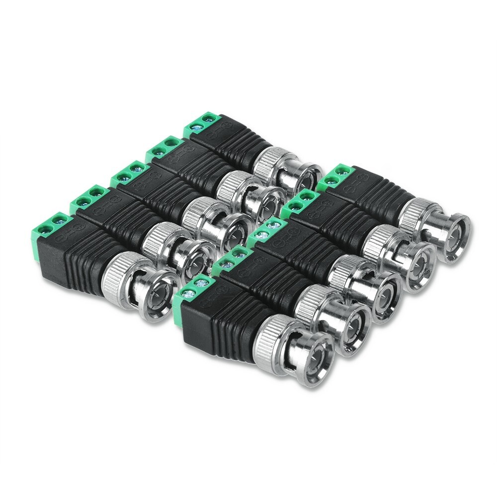 10pcs Screw Terminal BNC Male Cat5 Cat6 cable to BNC Coax Connector for ...