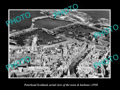 OLD 6 X 4 HISTORIC PHOTO OF PETERHEAD SCOTLAND AERIAL VIEW OF THE TOWN ...
