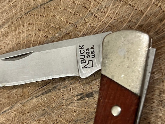 Buck USA 503 Prince Lockback SINGLE Blade WOOD Handle Folding Knife ...