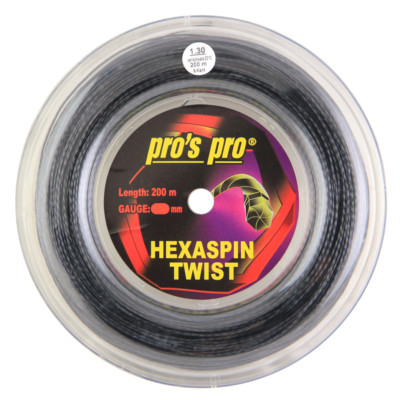 Pro's Pro Hexaspin Twist - 1.30mm - Black - Tennis - String - Reel ...