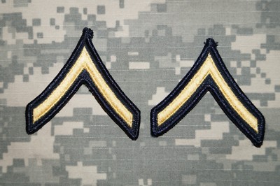 US Army FEMALE Private PV2 / E-2 Dress Blues Military Patch Rank Sew | eBay