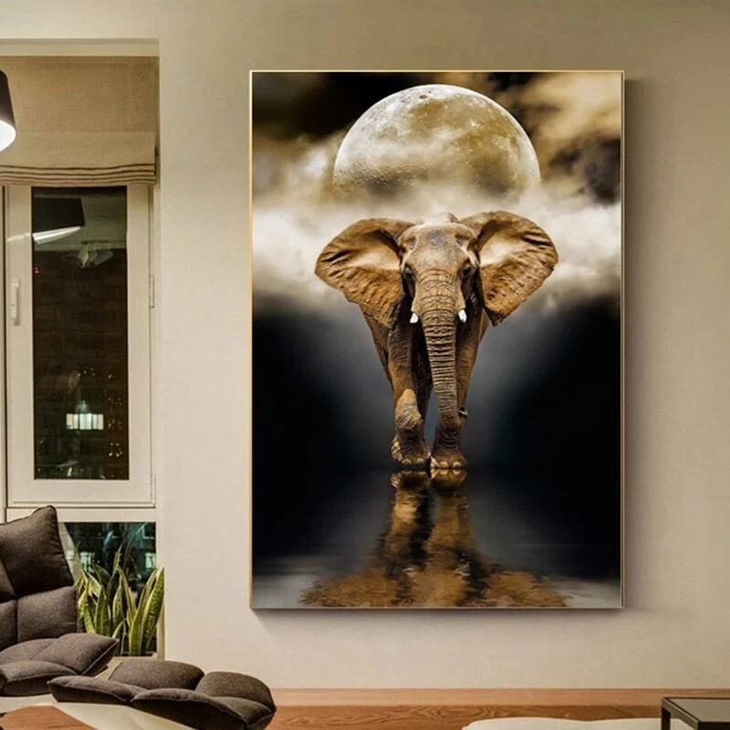 Elephant Painting On Canvas