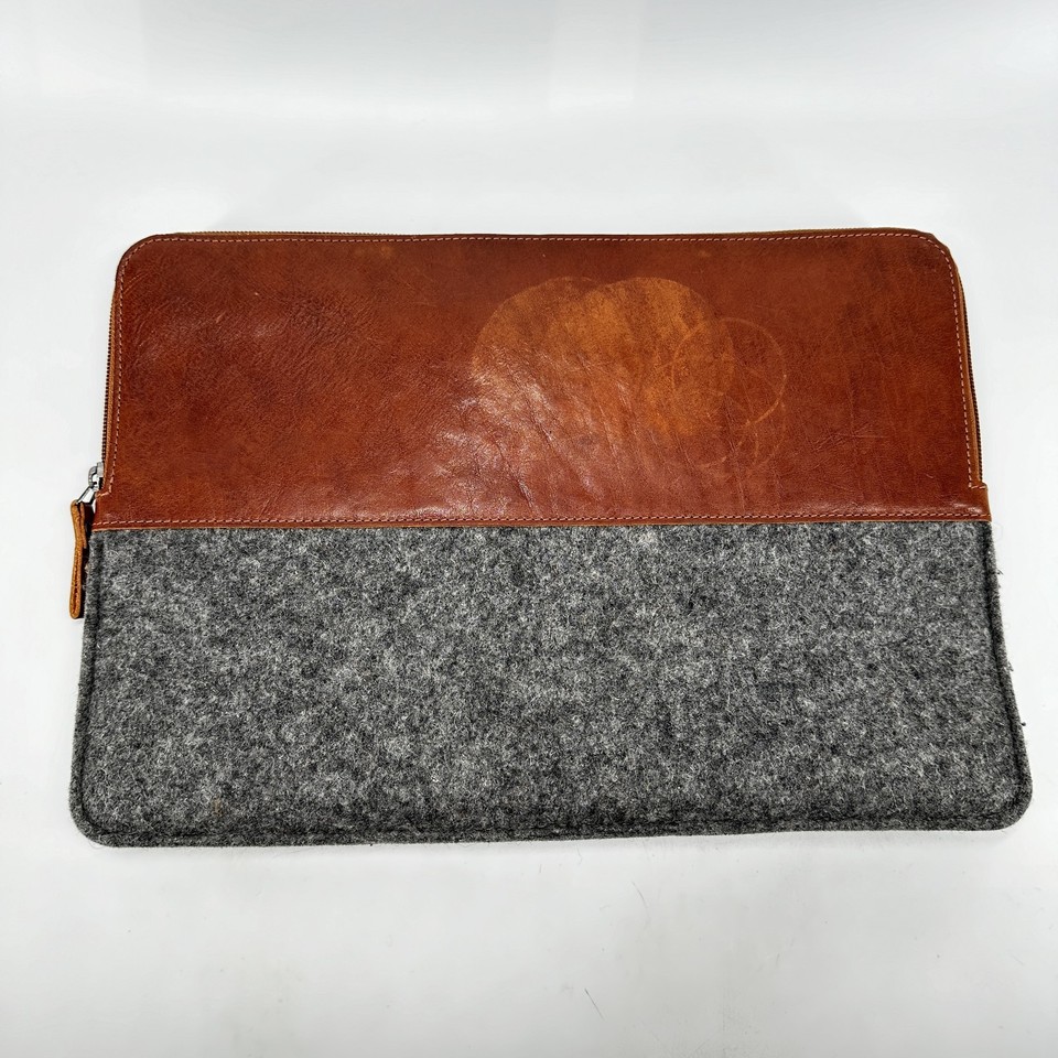 Hard Graft Laptop Sleeve Mens 15 Inch Wool Felt Leather Made in Italy ...