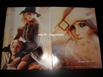 BCBG MAX AZRIA 2-Page PRINT AD Fall 2007 ANGELA LINDVALL woman in fur ...