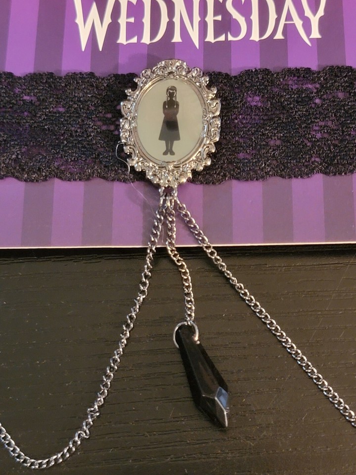 Wednesday Addams Choker Charm Necklace Gothic Pendant NEW | eBay