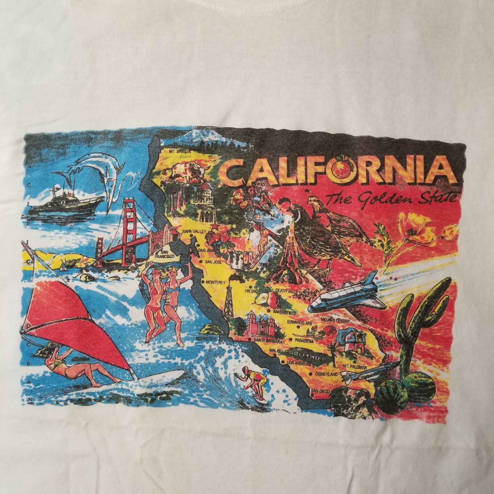 Vtg California The Golden State Map Cities Destinatio… - Gem