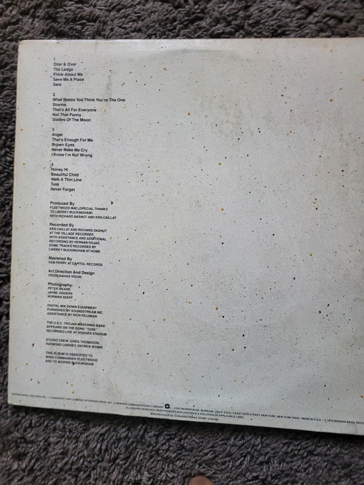FLEETWOOD MAC TUSK -Vinyl 2 LP 1979 WARNER BROS RECORDS ALBUM V,VG+ CEX ...