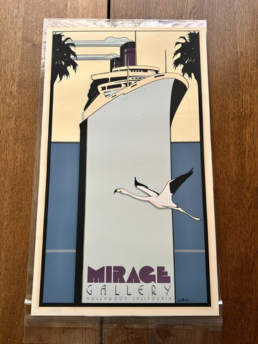 PATRICK NAGEL LIFETIME SERIGRAPH "MIRAGE SHIP" SIGNATURE IN SCREEN HARD ...